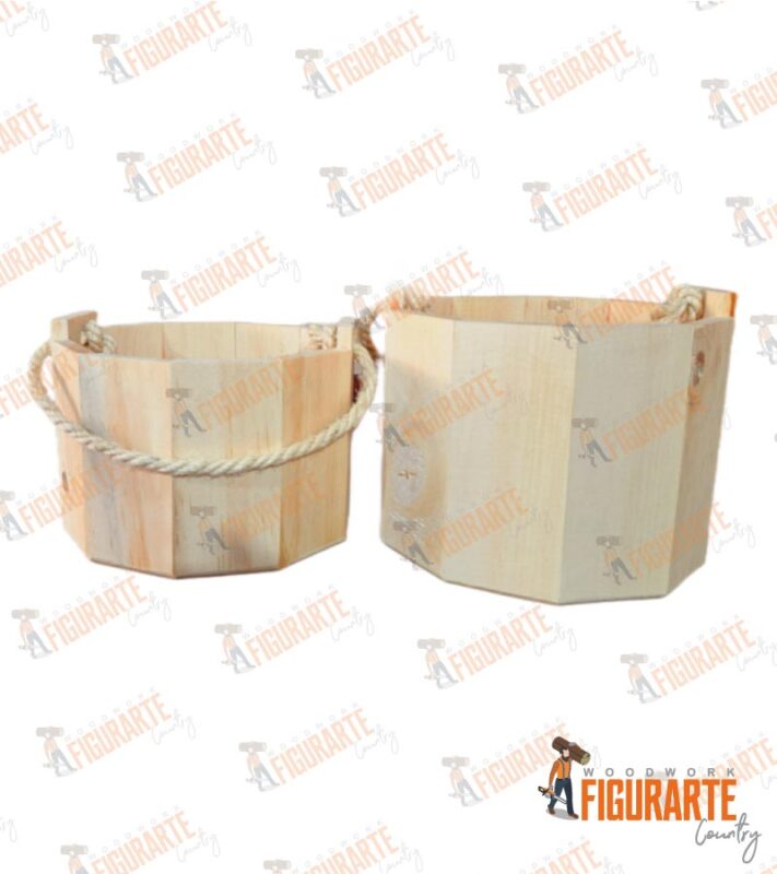 Balde Liso En Pino - Figurarte Country SAS